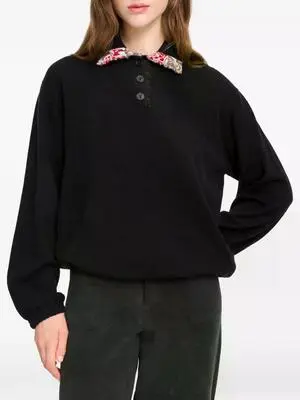 BARRIE Contrast-collar Cashmere Sweater
