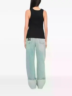 Moschino Ribbed Logo-print Top