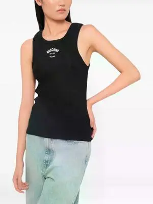 Moschino Ribbed Logo-print Top