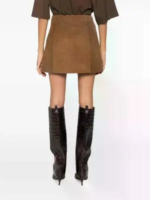 DUNST Suede-effect Panelled Skirt