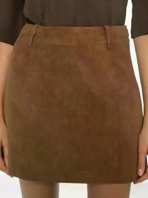 DUNST Suede-effect Panelled Skirt