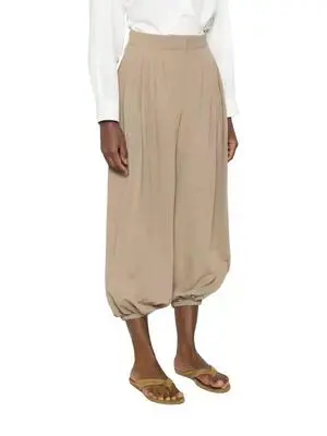 Source Unknown Ruched-details Tapered Trousers - Neutrals