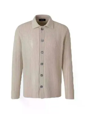 GRAN SASSO Ribbed-knit Button-up Sweater - Neutrals