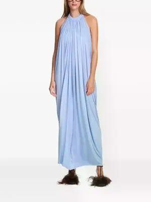 AXEL 113 Thea Knotted-back Halterneck Shift Maxi Dress - Blue