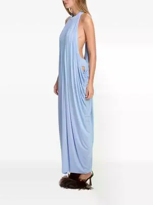 AXEL 113 Thea Knotted-back Halterneck Shift Maxi Dress