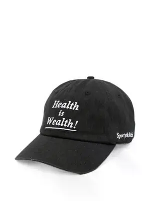 SPORTY & RICH Logo-embroidered Baseball Cap - Black