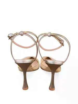 NINALILOU Crystal-embellished Pointed-toe Slingback Pumps - Neutrals