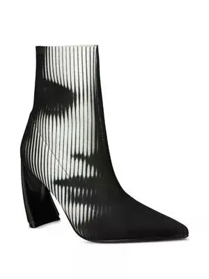 United Nude Graphic-print Pointed-toe Ankle Boots - Black
