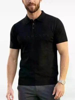 John Richmond Sehudi Embossed Logo Polo Shirt - Black