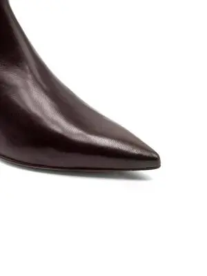 MARA BINI Tapered-toe Leather Ankle Boots - Brown
