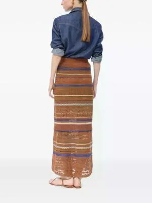 NENETTE Wendy Crochet-knit Tiered Maxi Skirt