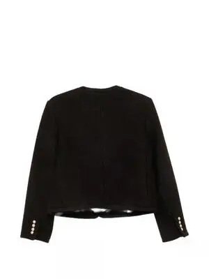 DUNST Wool Felted Collarless Jacket - Brown