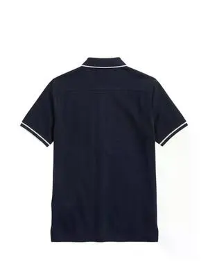 Kiton Zip-fastening Piqué Polo Shirt - Blue