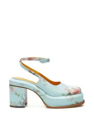 LILI CURIA Nico Floral-print Heeled Mules