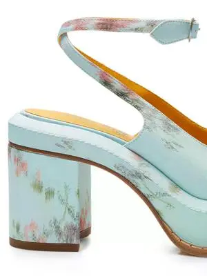 LILI CURIA Nico Floral-print Heeled Mules