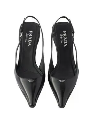 Prada Brushed Leather Slingback Pumps