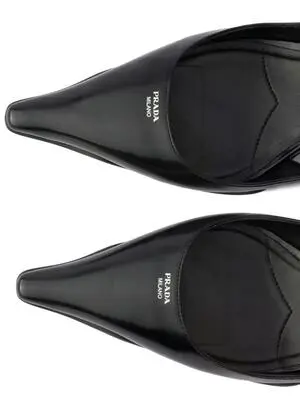 Prada Brushed Leather Slingback Pumps