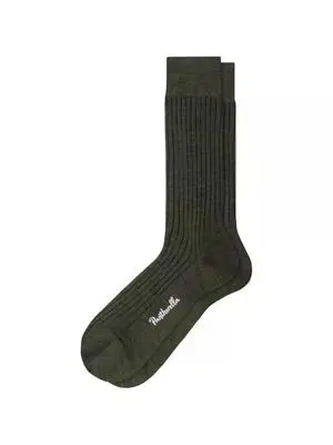 Pantherella Ribbed-knit Socks - Green