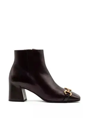 MARA BINI Leather Ankle Boots - Brown