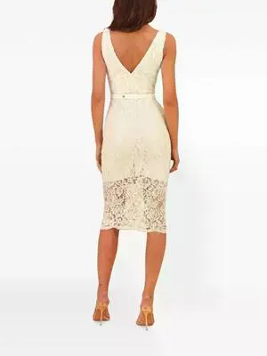 DIVEDIVINE Lace-overlay Belted Midi Dress