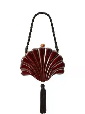 SIMONMILLER Concha Carved Clutch Bag - Brown