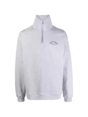 Maison Labiche Placide Logo-embroidered Quarter-zip Sweater