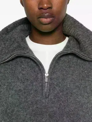 Maje Half-zip High-neck Sweater