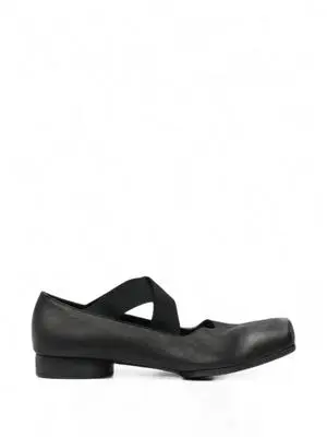 UMA WANG Crossover-strap Square-toe Ballet Flats - Black