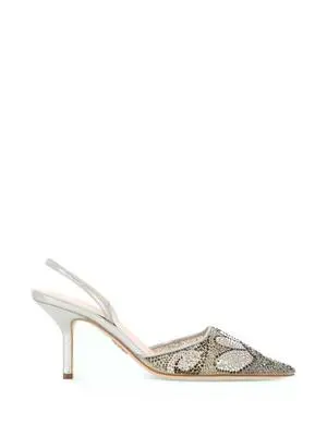Rodo Crystal-embellished Slingback Pumps - Silver