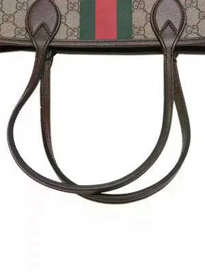 Gucci 2016-2026 Small Gg Supreme Web Ophidia Tote Bag - Neutrals
