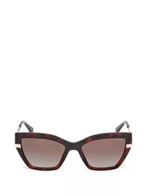Guess Tortoiseshell-effect Geometric-frame Sunglasses - Brown