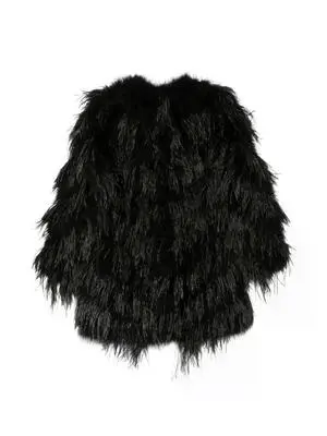 YVES SALOMON Feather-embellished Coat - Black
