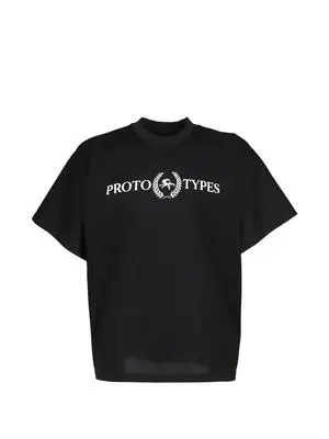 PROTOTYPES Laurel-print Crew-neck T-shirt - Black