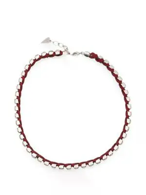 FORTE_FORTE Crystal-embellished Braided Necklace - Red