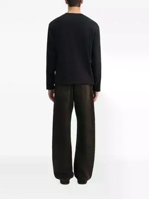ANOTHER ASPECT Long-sleeve Contrast-stitch T-shirt