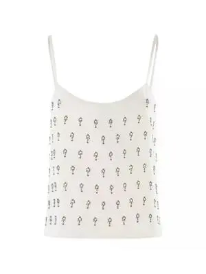 NENETTE Embellished Spaghetti-strap Top - Neutrals