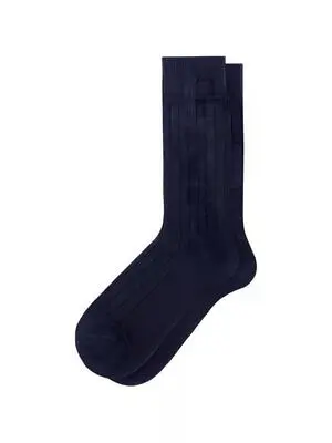Pantherella Tabitha Ribbed-knit Socks - Blue