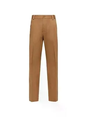 Moncler Tailored Cotton Trousers - Brown