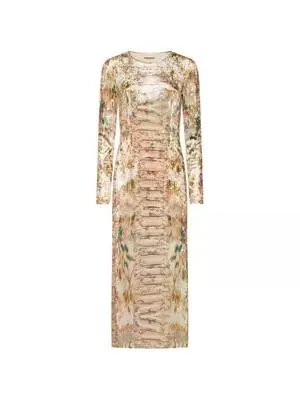 PIERRE-LOUIS MASCIA Ranat Abstract-print Maxi Dress - Neutrals