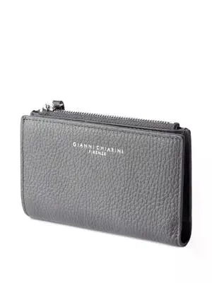 GIANNI CHIARINI Logo-print Pebbled Wallet - Grey