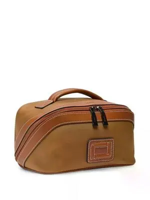 LANCEL Mistral Leather-trim Canvas Wash Bag