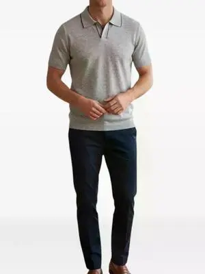 KANGRA Contrast-trim Knit Polo Shirt