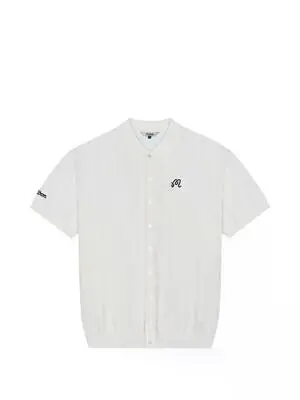 MALBON Crosscut Pointelle-knit Polo Shirt - Neutrals
