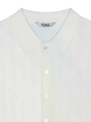 MALBON Crosscut Pointelle-knit Polo Shirt - Neutrals