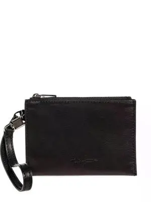 Yohji Yamamoto Logo-debossed Leather Wallet - Black