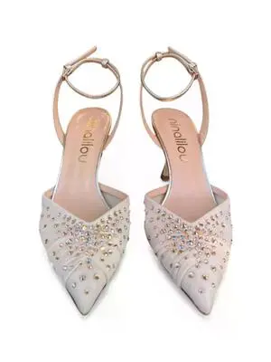 NINALILOU Amy Crystal-embellished Slingback Pumps