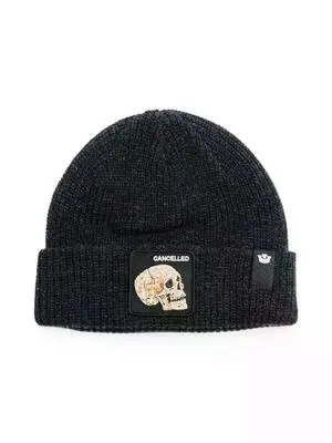 GOORIN BROS The Cancelled Ribbed-knit Skull-patch Beanie Hat