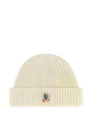 PARAJUMPERS Logo-patch Ribbed-knit Beanie Hat - Neutrals