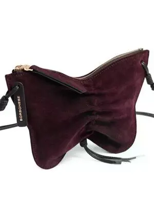 Borbonese Mini Butterfly-shaped Suede Shoulder Bag