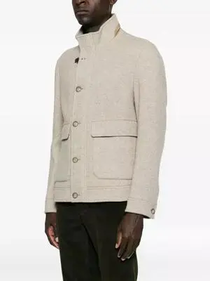 FAY Herringbone Weave Lobster-clasp Coat